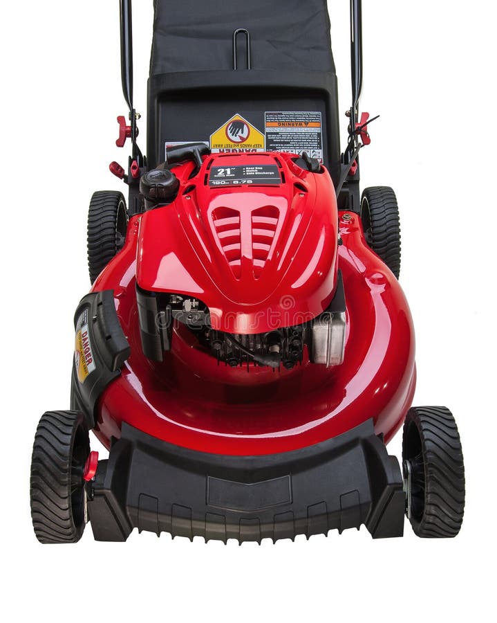 New Red Lawn Mower stock photo. Image of motor, lawnmower - 22174838