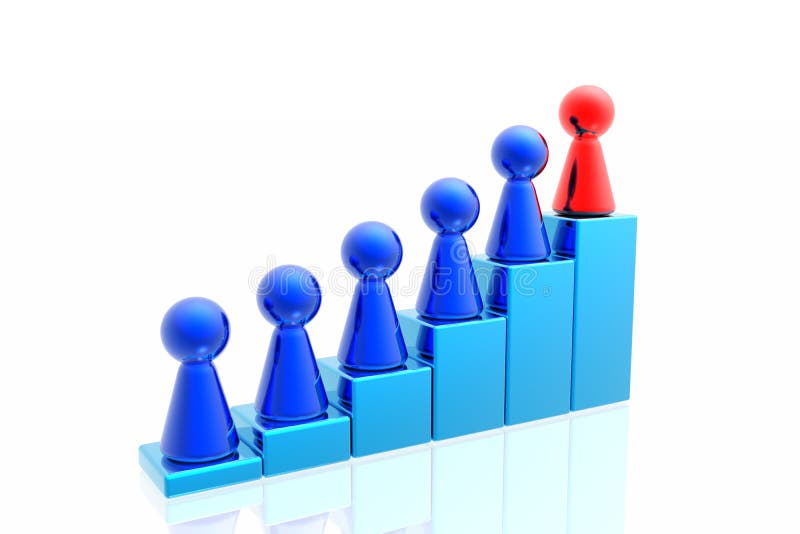 Red leader of management stock illustration. Illustration of balls ...