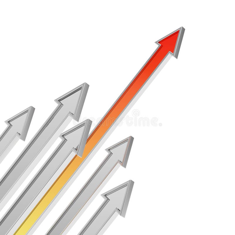 Red Leader Arrow on White Background. Business Success Leadership Stock ...