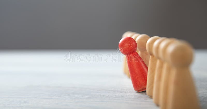 Red Leader Figure. Teamwork. Recruitment Stock Photo - Image of ...