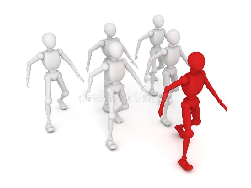 Red Leader Man of White Business Team Group Stock Illustration ...