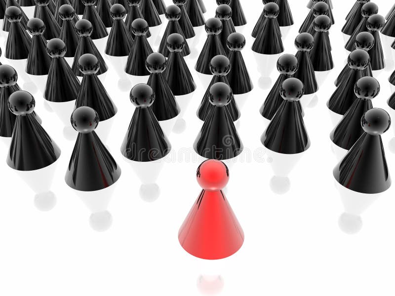 Red & Black Leader of Management Stock Illustration - Illustration of ...