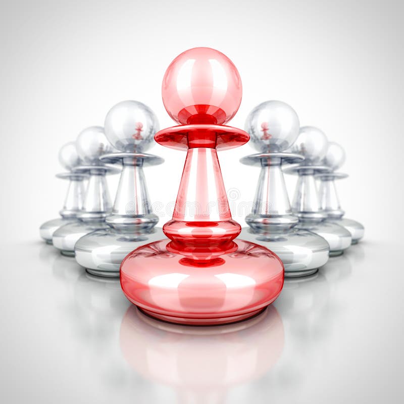 Red Leader Winner Pawn Forward Other Group Team. Stock Illustration ...