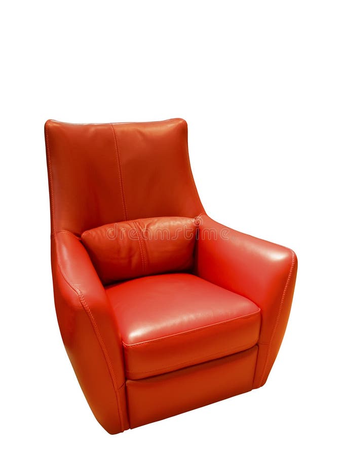 Red leather armchair stock photo. Image of stuffed, seat - 265776