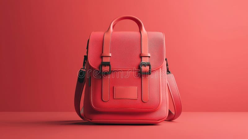 Red Leather Backpack stock illustration. Illustration of briefcase ...