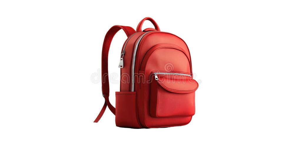 Red Leather Backpack with Multiple Compartments. Stylish and Functional ...