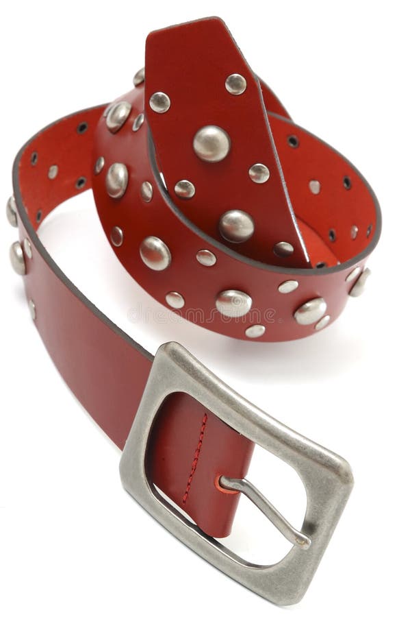 Red leather belt stock image. Image of sash, style, loop - 1877815