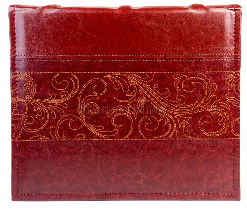 Red Leather Book on Wite Backround Stock Image - Image of backs, cover ...