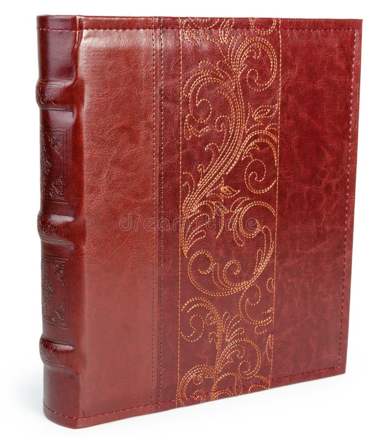 Red Leather Book on Wite Backround Stock Image - Image of decorative ...