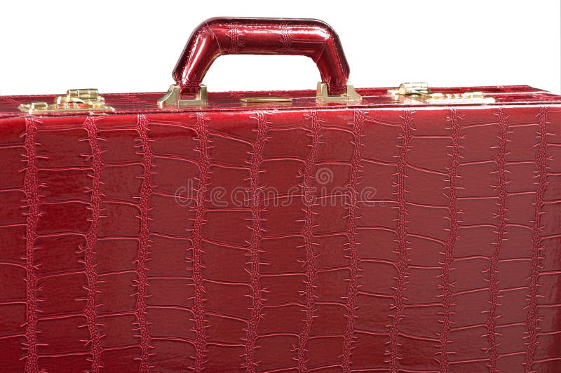 Red leather briefcase stock image. Image of magenta, suitcase - 7522273