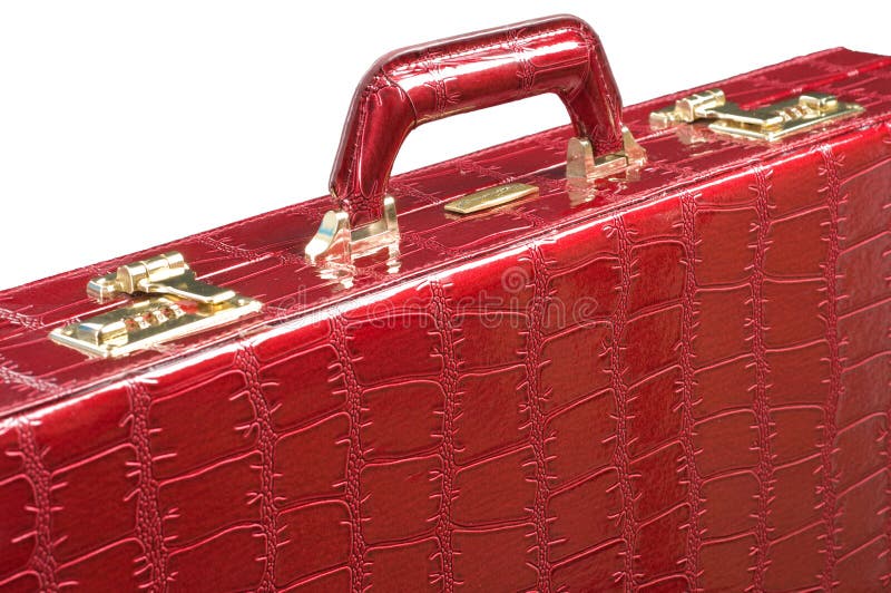 Red leather briefcase stock image. Image of business, small - 7522379