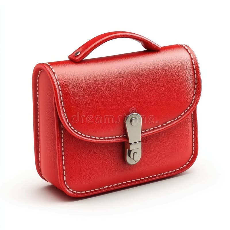 Stylish Red Leather Briefcase, Professional Portfolio Bag Stock ...