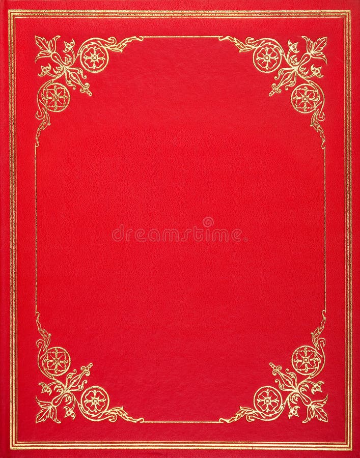 Red leather cover stock image. Image of reading, golden - 36418967