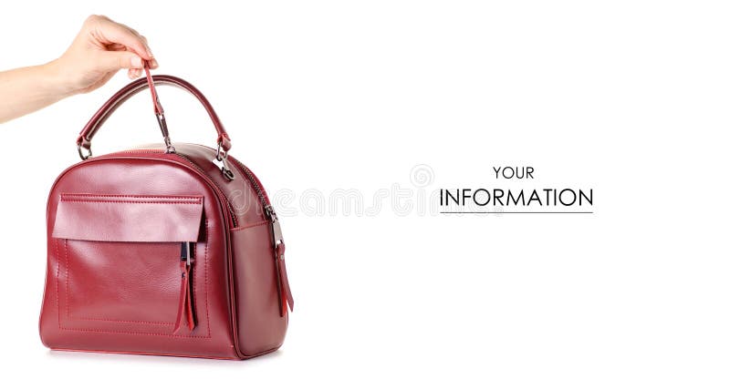 Red Leather Female Bag in Hand Pattern Stock Image - Image of elegance ...