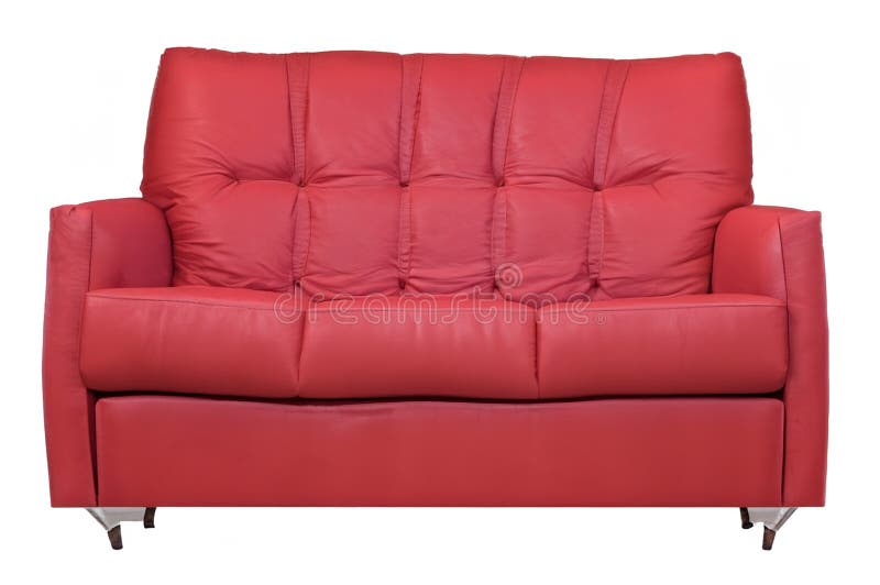 Red Leather Luxury Sofa for Modern Living Room Stock Photo - Image of ...