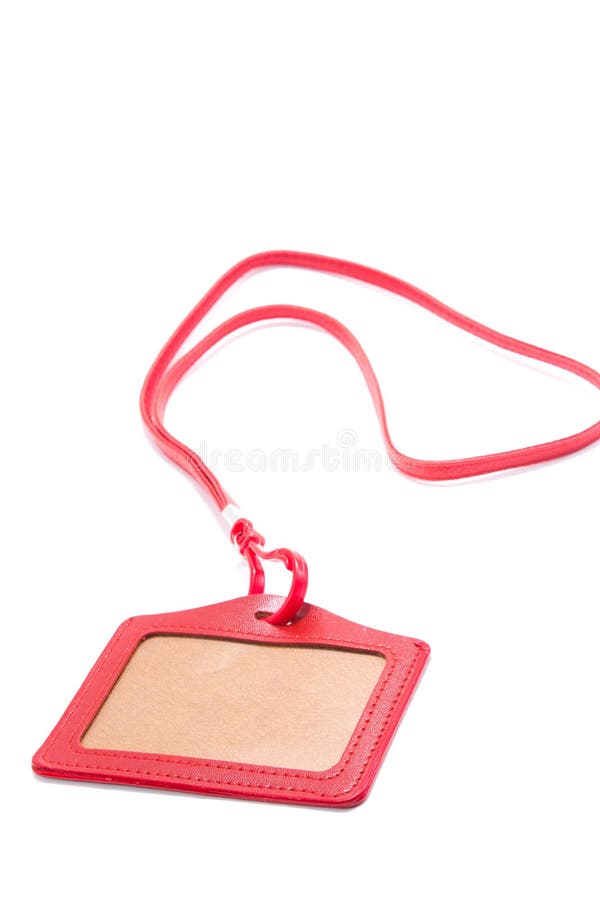 Red Leather Name Tag stock image. Image of identification - 46455929