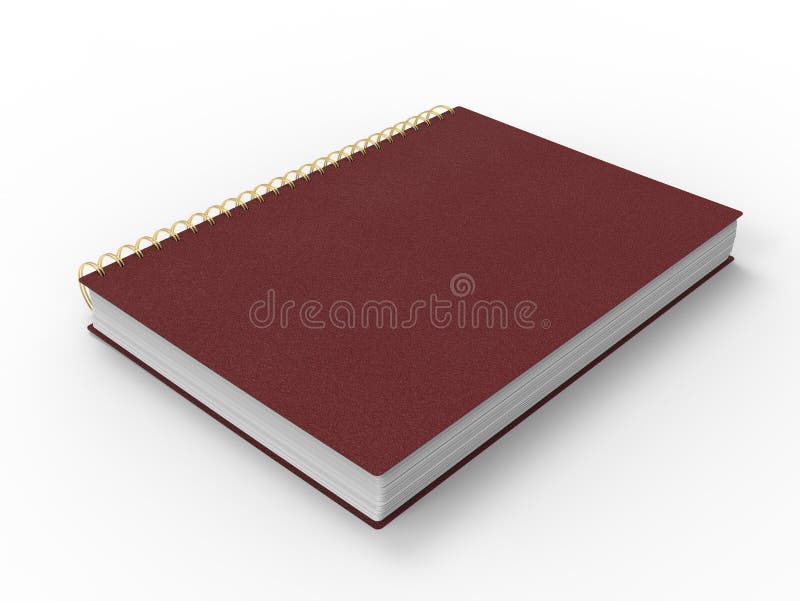 Red Leather Notebook - Spiral Binding Stock Illustration - Illustration ...