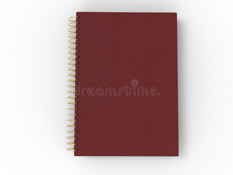 Red Leather Notebook - Spiral Binding - Top Down View Stock ...