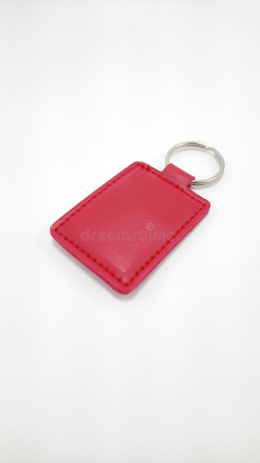 Red Leather Small Portable Keychain Stock Image - Image of leather ...