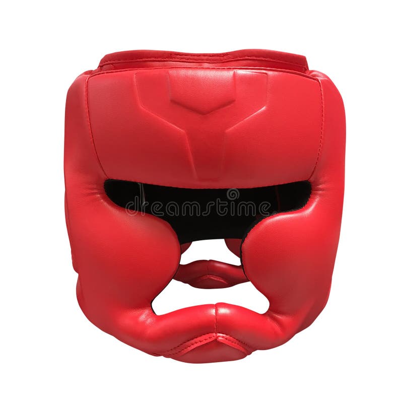 Red Leather Sport Helmet Isolated on White Background Stock Image ...