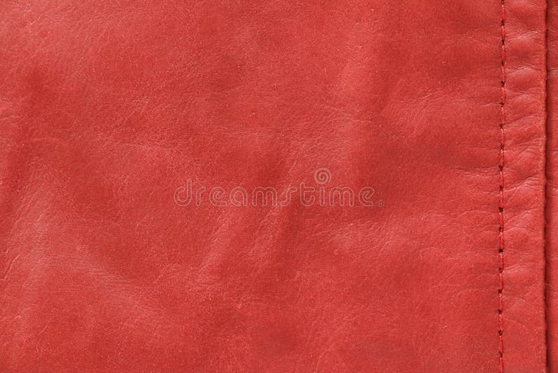 Red Leather Texture with Seam Stock Photo - Image of book, decorative ...
