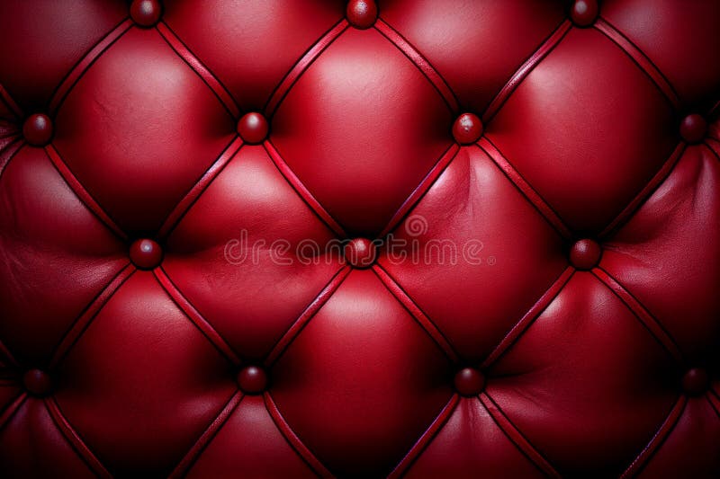 Red Leather Upholstery with Buttons, Texture Background. Generative AI ...