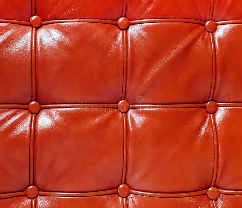 Red leather upholstery stock image. Image of shine, closeup - 206266355