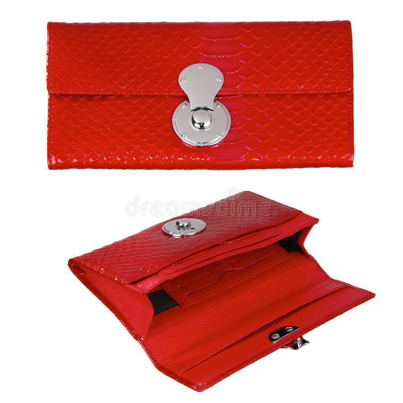 Red leather wallet stock photo. Image of money, business - 19834432