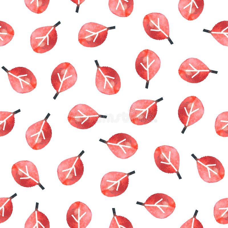 Red Leaves Pattern on a Black Background with Clipping Mask Stock ...