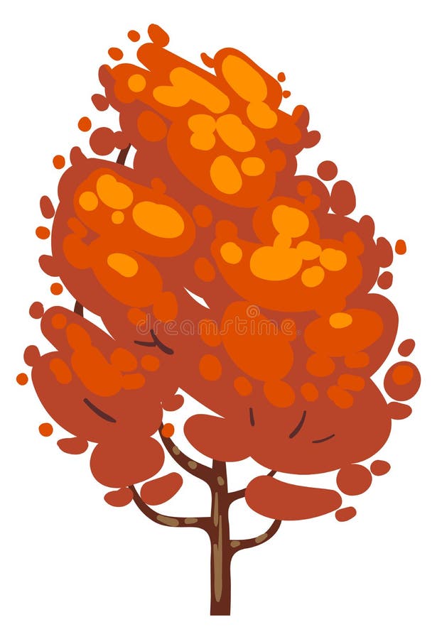 Red Leaves Tree. Autumn Foliage Forest Plant Stock Vector ...