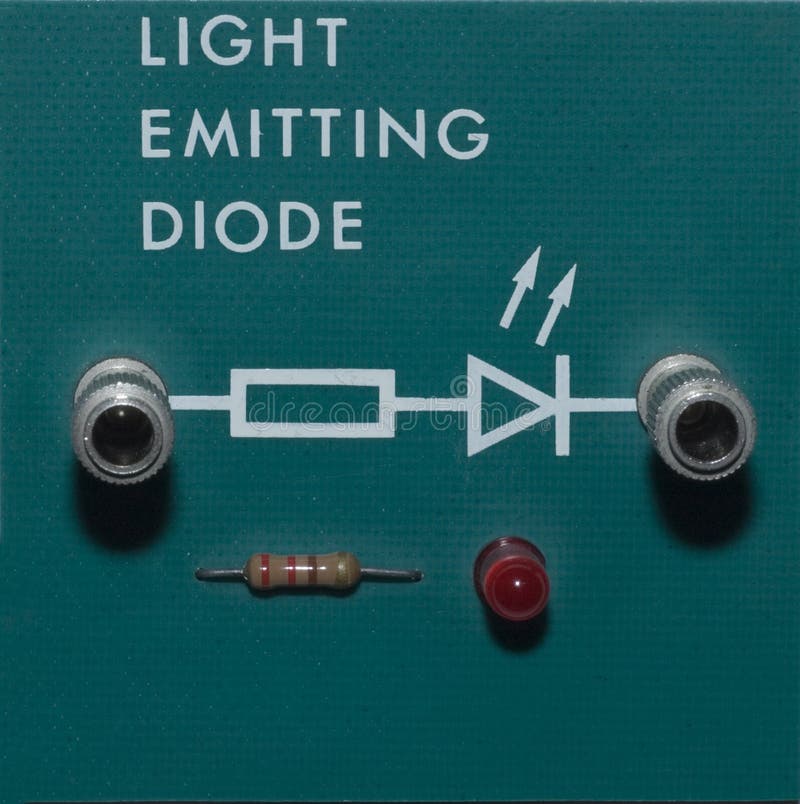 Red LED on Block stock photo. Image of diode, resistor - 42526600