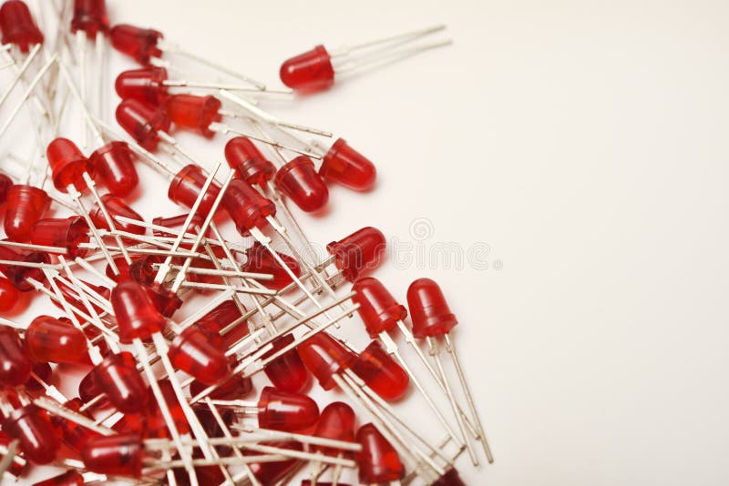 Red Led Bulbs White Background Radio Element Lamp Stock Photos - Free ...