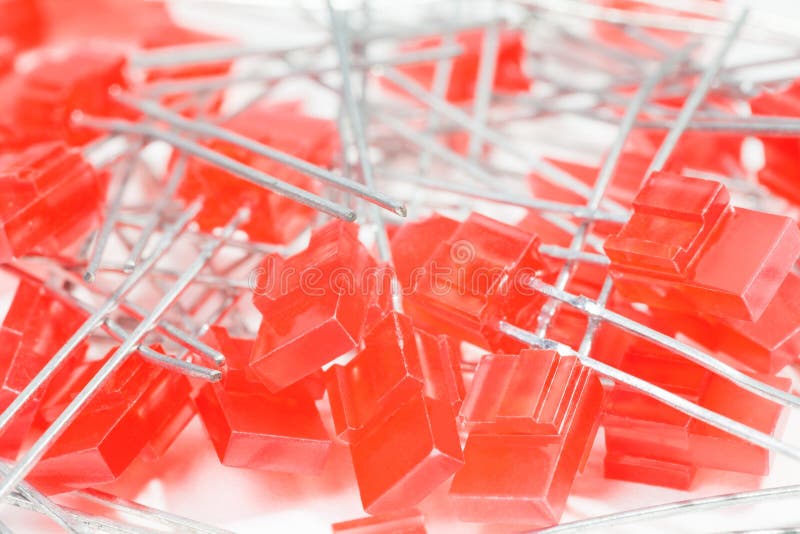 Red Led Closeup on White Background Stock Photo - Image of closeup ...
