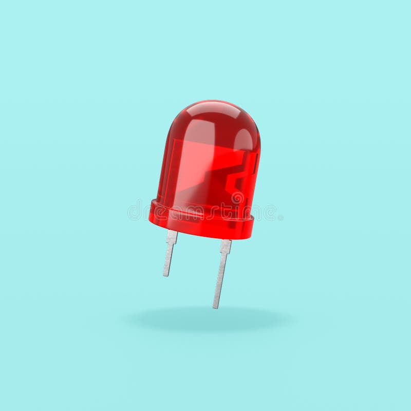 Red Led Diode on Blue Background Stock Illustration - Illustration of ...
