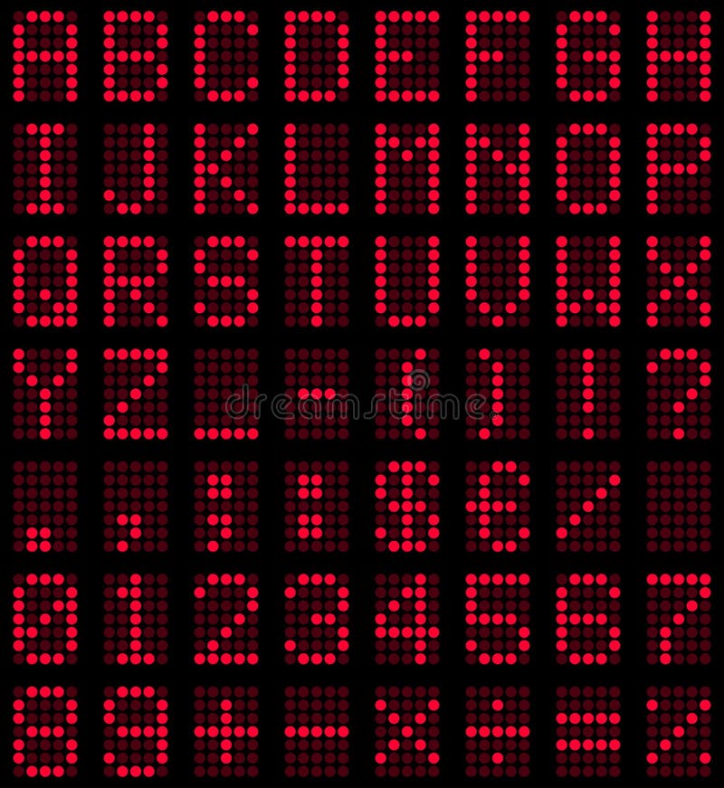 Red LED Display Font stock vector. Illustration of display - 26631426