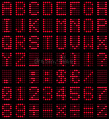 Red LED Display Font stock vector. Illustration of display - 26631426