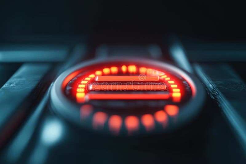 Red LED Gauge - Futuristic Interface Stock Illustration - Illustration ...