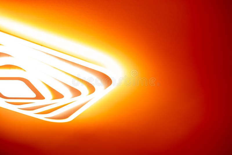 Red LED Lamp on the Ceiling Stock Image - Image of concept, equipment ...