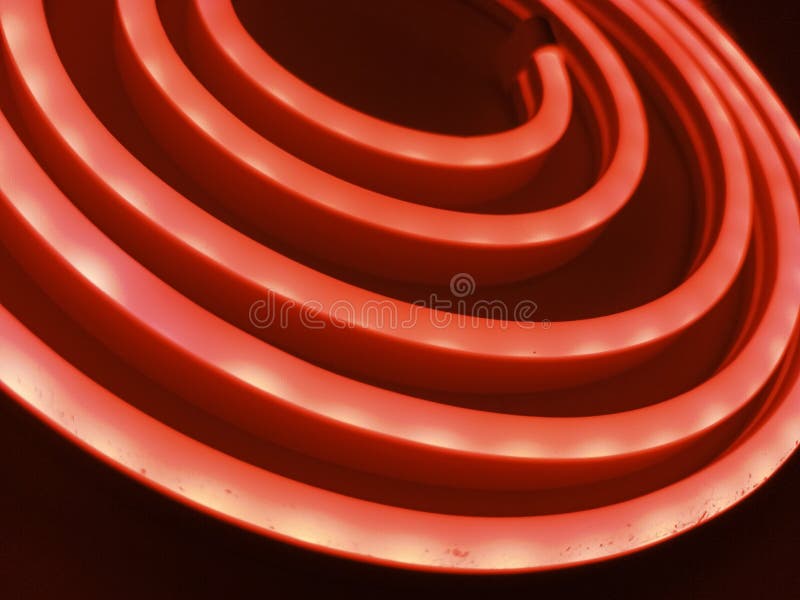 Red LED Light Coil in the Dark Stock Image - Image of rope, dark: 301350311