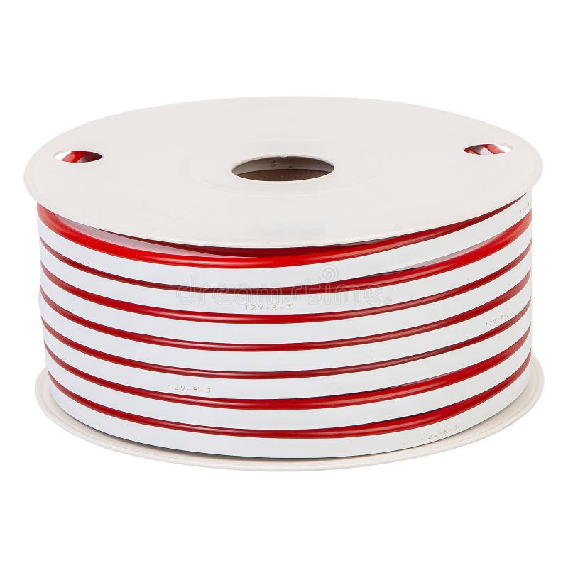 LED Strip on Reel Isolated on White Stock Image - Image of electronic ...