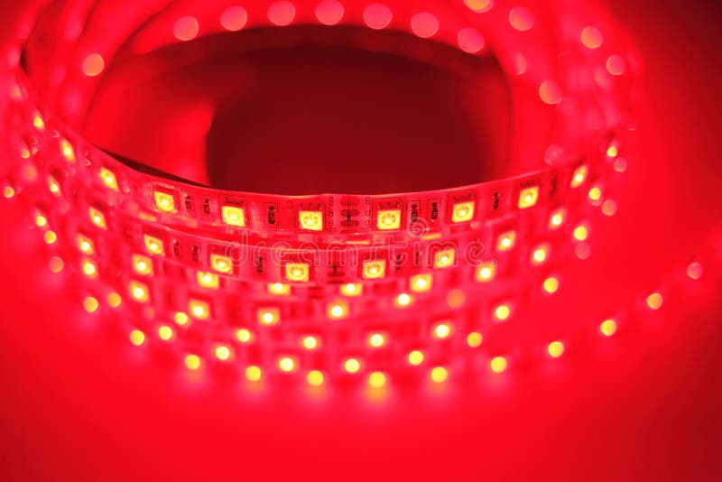 Red LED strip light stock photo. Image of bulb, chip - 91414706