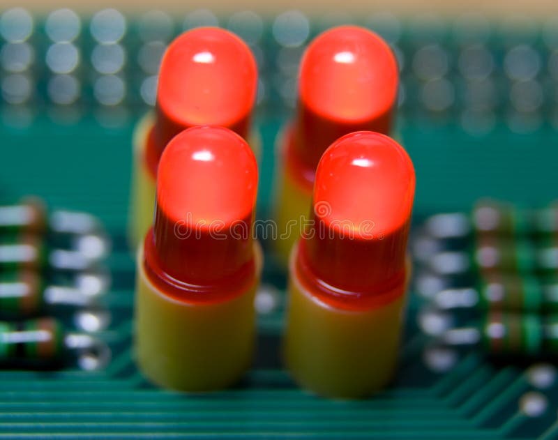 Red leds stock photo. Image of diode, background, equipment - 12829814
