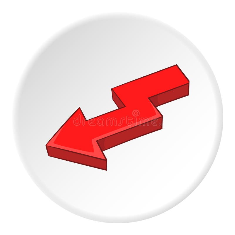 Red Left Arrow Icon, Cartoon Style Stock Vector - Illustration of icon ...