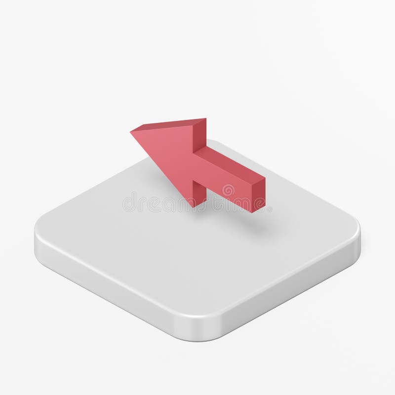 Red Left Arrow Icon. 3d Rendering Square Button Key Isometric View, Interface Ui Ux Element ...