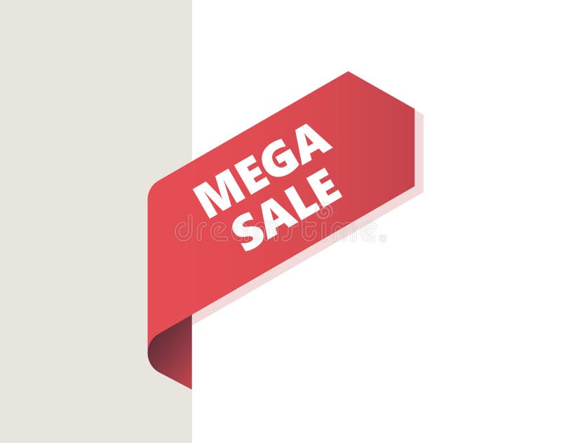 Red Left Tag, Ribbon with Shadow Stock Vector - Illustration of ...