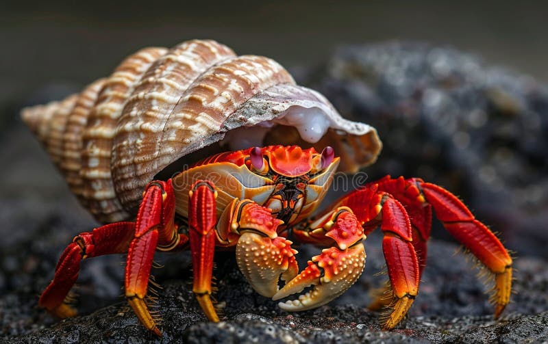 Red-legged Hermit Crab S Unique Adaptations -Generative Ai Stock Photo ...