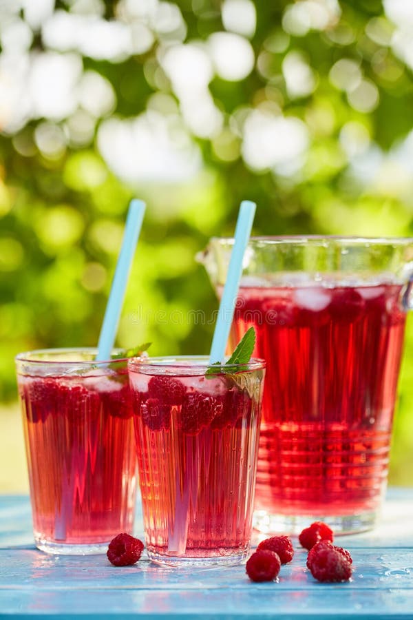 Red Lemonade with Raspberry Stock Image - Image of berry, glass: 97213329