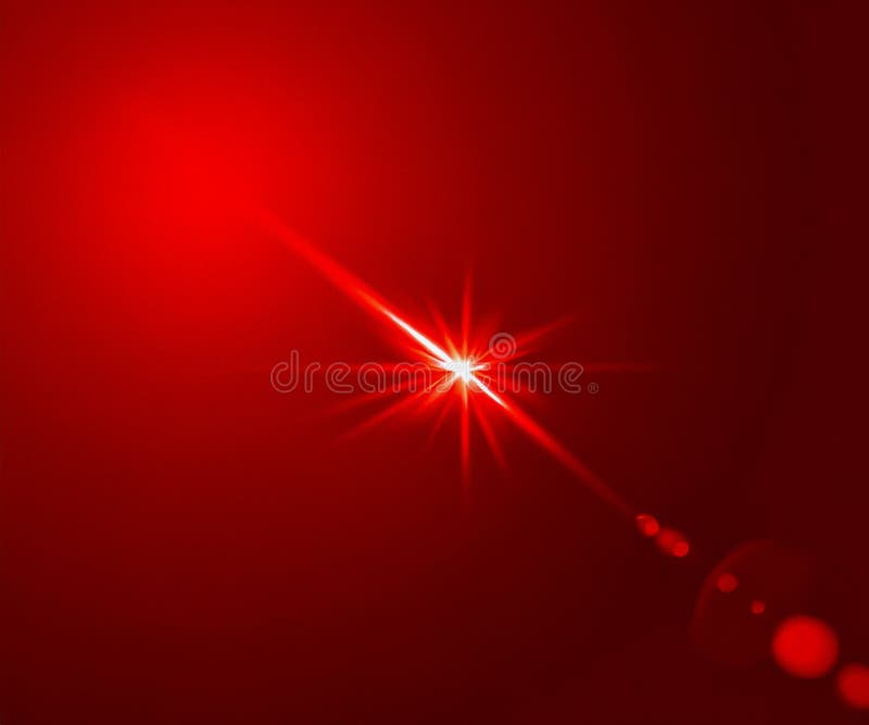 Red Lens Light Effect, Flash and Burst of Light. Magic Star Rays and ...