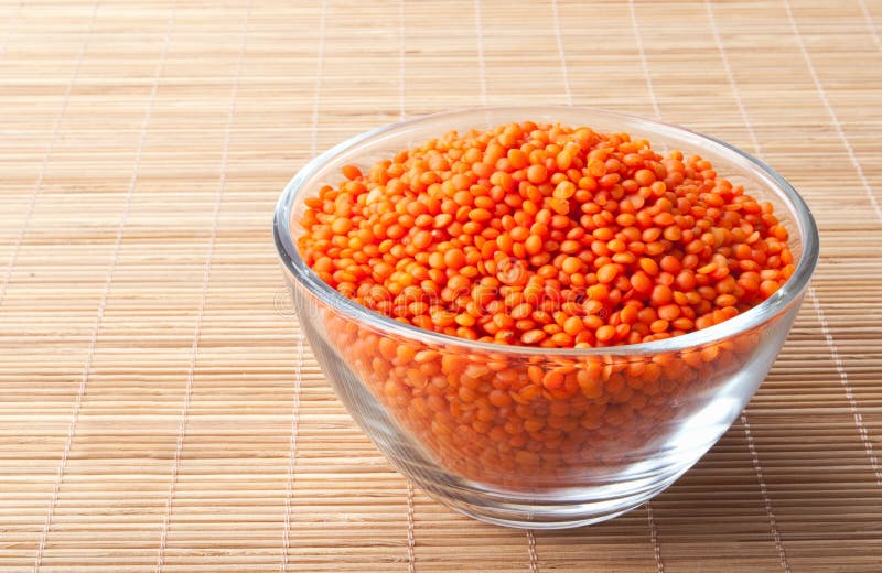 Red lentils stock photo. Image of glass, legume, bamboo - 25033536