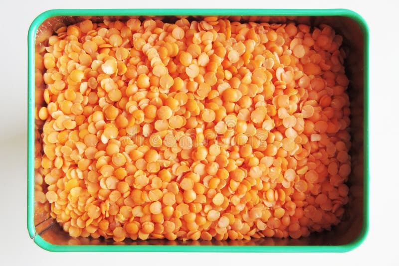 Red lentils in box stock photo. Image of plant, group - 86300124